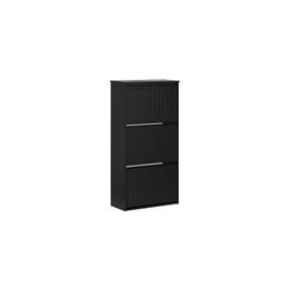 sobuy Schuhschrank mit 3 T&uuml;ren Schwarz 61x26x119,5cm Funktional