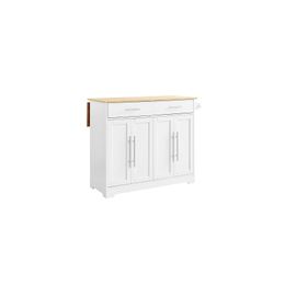 sobuy K&uuml;cheninsel mit 2 Schubladen Wei&szlig; 107x44x91cm Nordisch