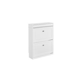 sobuy Schuhschrank mit 1 Schublade Wei&szlig; 75x24x96cm Klassisch