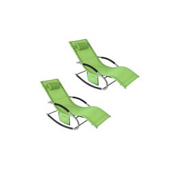 sobuy Schaukelstuhl-Gartenset f&uuml;r 2 Personen Gr&uuml;n 150x63x87cm Modern