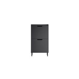 sobuy Schuhschrank mit 4 T&uuml;ren Schwarz 50,3x17x90,5cm Modern