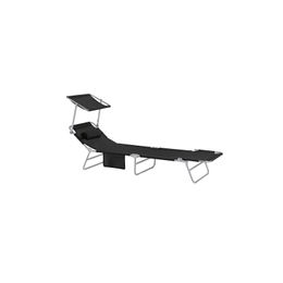 sobuy Klappbares Sonnenliegen-Set f&uuml;r 2 Personen Schwarz 195x63x90cm Industriell