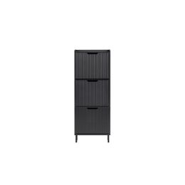 sobuy Schuhschrank mit 3 T&uuml;ren Schwarz 50,5x19x129,5cm Modern