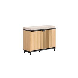 sobuy Schuhbank mit 1 T&uuml;r Holzfarbe 60x24x50cm Nordisch