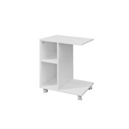 sobuy Couchtisch mit 2 F&auml;chern Wei&szlig; 45x35x58cm Modern