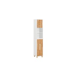 sobuy Badezimmer-Hochschrank mit 2 T&uuml;ren Wei&szlig; 33x32x170cm Funktional