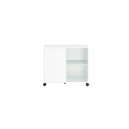 sobuy Couchtisch mit 2 T&uuml;ren Wei&szlig; 70x35x61cm Modern