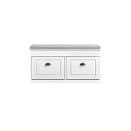 sobuy Schuhbank mit 1 Schublade Wei&szlig; 104,5x23,8x54cm Funktional
