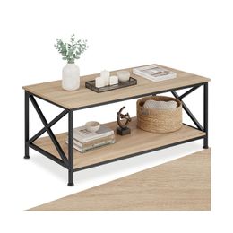 TecTake&reg; Couchtisch, Industrial Style, rechteckig, mit unterer Ablage, 100 x 55 x 45,5 cm