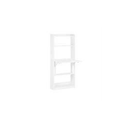 sobuy Schreibtisch mit 3 Regalen Wei&szlig; 63x57x145cm Funktional