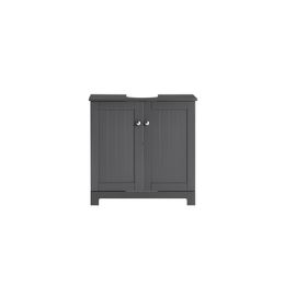 sobuy Waschbeckenunterschrank mit 2 T&uuml;ren Dunkelgrau 60x30x60cm Funktional