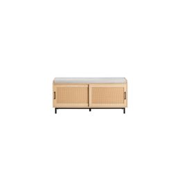 sobuy Schuhbank mit 2 T&uuml;ren Holzfarbe 110x40x49cm Modern
