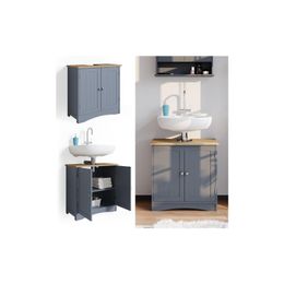 VICCO Wachtischunterschrank Bianco Grau Badschrank Waschbeckenunterschrank Badm&ouml;bel Badezimmerschrank im Landhausstil