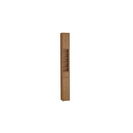 sobuy Badezimmer-Hochschrank mit 1 Schublade Dunkelbraun 20x20x180cm Funktional