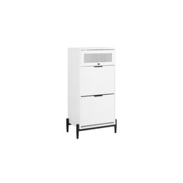 sobuy Sideboard mit einer T&uuml;r Wei&szlig; 53x40x115,5cm Modern