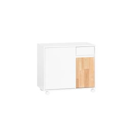 sobuy Schubladenschrank f&uuml;rs B&uuml;ro mit 1 Schublade Holzfarbe 65x35x58cm Modern