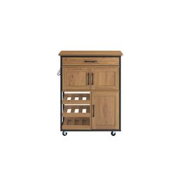 sobuy K&uuml;cheninsel mit 1 Schublade Hellbraun 63x34x88cm Industriell
