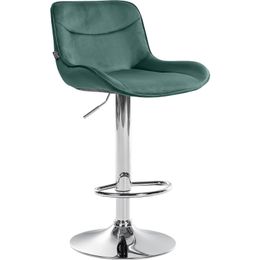 CLP Barhocker Vonore Samt chrom Farbe:gr&uuml;n;Gestell Farbe:chrom