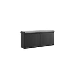 sobuy Schuhbank mit 2 T&uuml;ren Dunkelgrau 100x26x46cm Modern