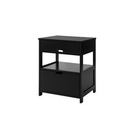 sobuy Nachttisch mit 2 Schubladen Schwarz 45x37,5x55cm Modern
