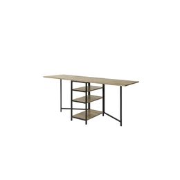 sobuy Schreibtisch mit 3 Regalen Holzfarbe 180x60x76,5cm Funktional