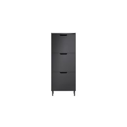 sobuy Schuhschrank mit 4 T&uuml;ren Schwarz Modern