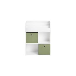 sobuy Kinderregal mit 3 F&auml;chern Wei&szlig; 60x34x80cm Modern