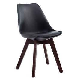 CLP Besucherstuhl Borneo V2 Walnuss Kunstleder Farbe:schwarz;Gestell Farbe:walnuss