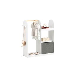 sobuy Kinderschrank mit 3 Regalb&ouml;den Wei&szlig; 90x34,5x107cm Modern