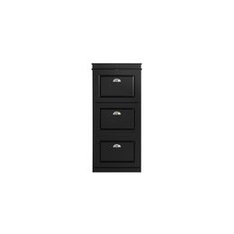 sobuy Schuhschrank mit 3 T&uuml;ren Schwarz Modern