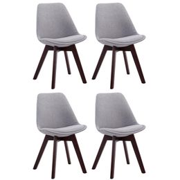 CLP 4er Set Besucherst&uuml;hle Borneo V2 Walnuss Stoff Farbe:grau;Gestell Farbe:walnuss
