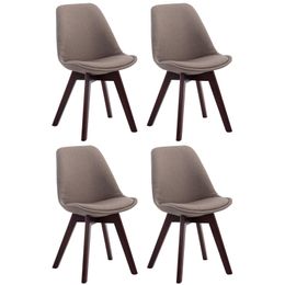 CLP 4er Set Besucherst&uuml;hle Borneo V2 Walnuss Stoff Farbe:taupe;Gestell Farbe:walnuss