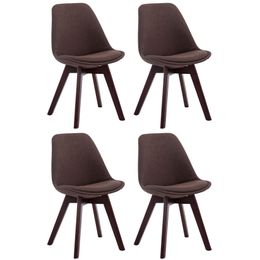 CLP 4er Set Besucherst&uuml;hle Borneo V2 Walnuss Stoff Farbe:braun;Gestell Farbe:walnuss