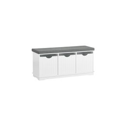 sobuy Schuhbank mit 3 Schubladen Wei&szlig; Modern