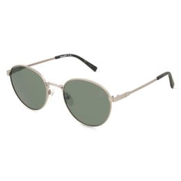 Timberland TB9315 | Unisex-Sonnenbrille | Fassung: Vollrand, Rund, Metall, Grau Gl&auml;nzend | Glasfarbe: Gr&uuml;n
