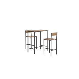 sobuy Essgruppe mit 2 St&uuml;hlen f&uuml;r 2 Personen Braun 89x45x100cm Industriell