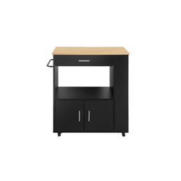 sobuy K&uuml;chenwagen mit 1 Schublade Schwarz 75x46x88cm Funktional