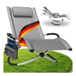 Relax-Schaukelliege inkl. Seitentasche Grau-kariert Ohne Auflage