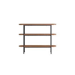 sobuy Konsolentisch Flur mit 3 Regalb&ouml;den Braun 110x25x85cm Industriell