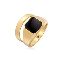 Kuzzoi Ring 925 Sterling Silber Siegelring, Ring Set in Gold | Gr.: 66