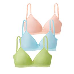 Damen Bralette-BH, PETITE FLEUR BY LASCANA, Gr. 70, bunt, Jersey, Obermaterial: 75% Baumwolle, 15% Elasthan, 10% Polyester, Basic, BHs, ohne B&uuml;gel