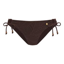 Lascana Damen Bikini-Hose "Fay", braun, Gr. 38, Strukturmuster, Obermaterial: 94% Polyamid, 6% Elasthan. Futter: 90% Polyester, 10% Elasthan,