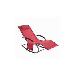 sobuy Wetterfester Schaukelstuhl f&uuml;r den Garten Rot 150x63x87cm Modern
