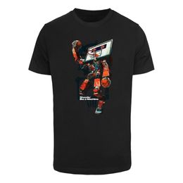 Mister Tee Shirt 'Bball Robot' Herren Gr&ouml;&szlig;e XXXL hellgrau / petrol / dunkelorange / schwarz