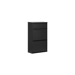 sobuy Schuhschrank mit 1 Schublade Schwarz 61x26x100cm Funktional