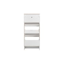 sobuy Schuhschrank mit 1 Schublade Wei&szlig; 53,5x24x119,5cm Modern
