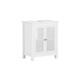 sobuy Waschbeckenunterschrank mit 2 T&uuml;ren Wei&szlig; 50x32x60cm Funktional