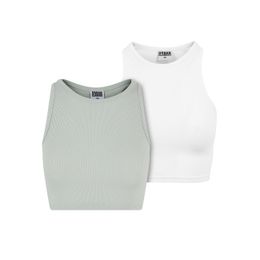 Urban Classics Damen Muskelshirt "Urban Classics Damen Ladies Cropped Rib Top 2-Pack", bunt, Gr. XL, unifarben, 97% Baumwolle, 3% Elasthan, Shirts