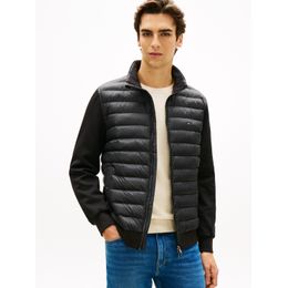 Tommy Hilfiger Herren Steppjacke "MIX MEDIA mit Stehkragen", schwarz, Gr. XL, unifarben, Sweatware, Obermaterial: 72% Baumwolle, 28% Polyester.