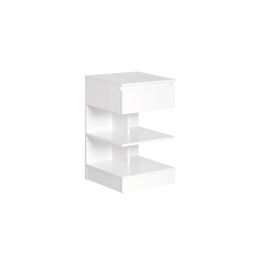 sobuy Nachttisch mit 1 Schublade Wei&szlig; 39x39x65cm Modern